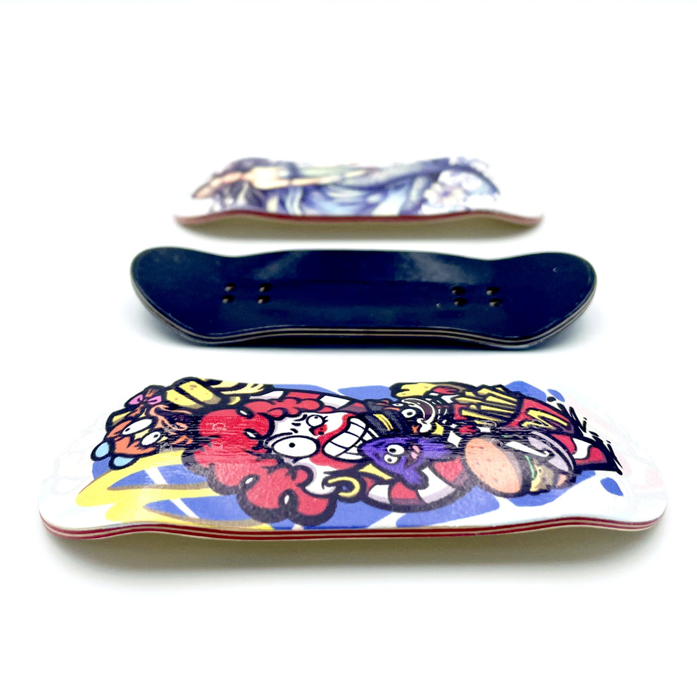 36mm Pro Fingerboard Wood Deck High Kick with Real Wear Graphic – Bravo ...